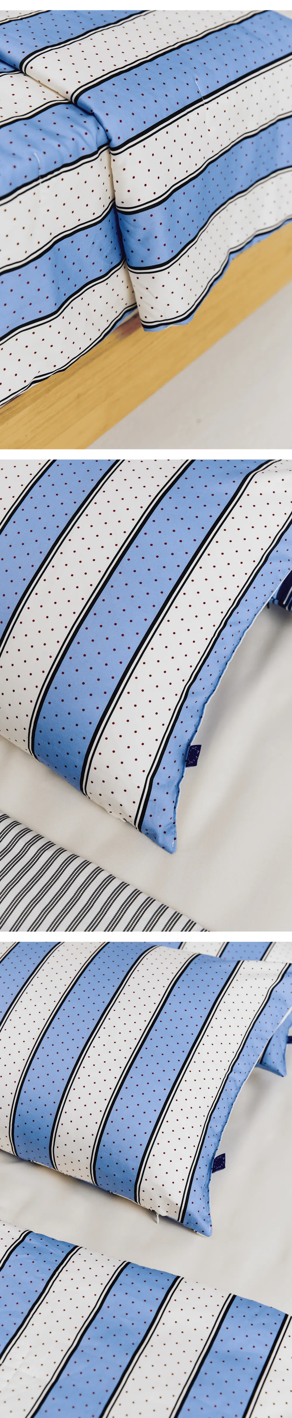 [29CM 단독] BL103 (Q-MAX테스트 완료) 양면 냉감 순면 여름이불 블루도트&레드 SS/QK - 감도 깊은 취향 셀렉트샵 29CM