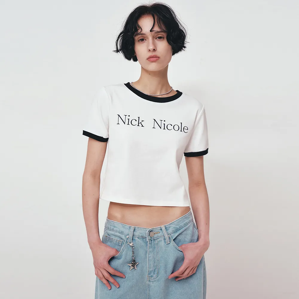 NICOLE SIGNATURE RINGER CROP TOP_WHITE - 감도 깊은 취향 셀렉트샵 29CM