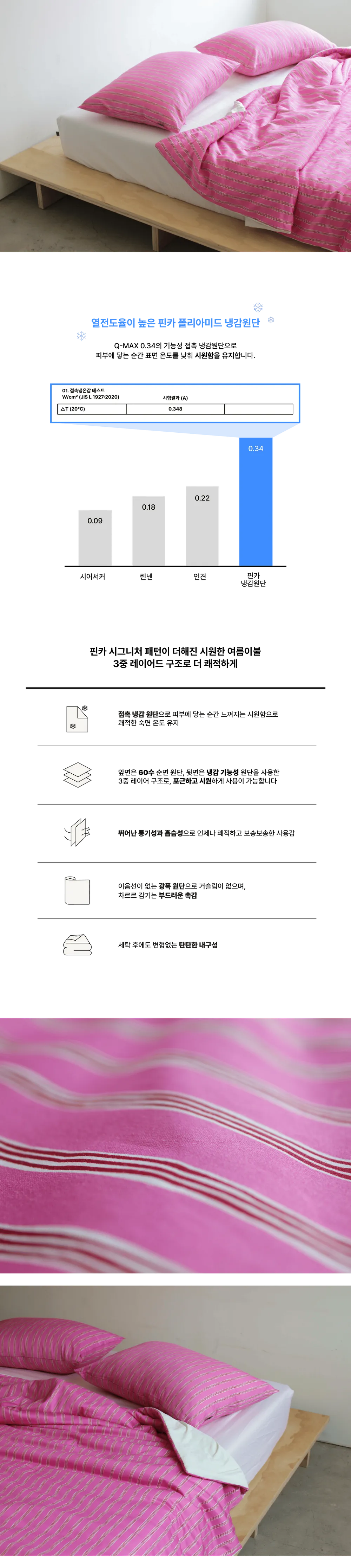 [29CM 단독] PK102 (Q-MAX테스트 완료) 양면 냉감 순면 여름이불 핑크 드로잉라인 SS/QK - 감도 깊은 취향 셀렉트샵 29CM