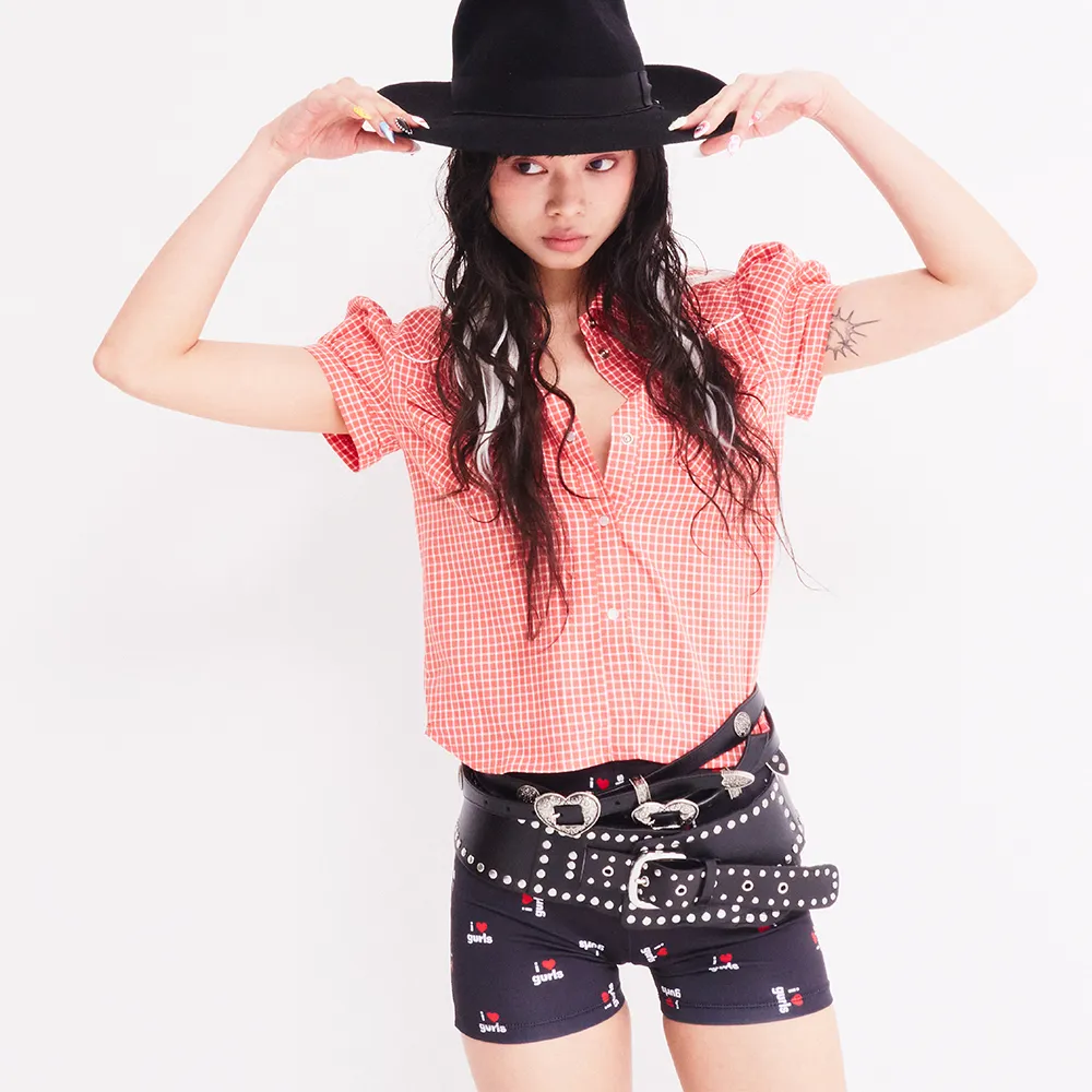 VINTAGE CHECKERED WESTERN PUFF SHIRT RED - 감도 깊은 취향 셀렉트샵 29CM