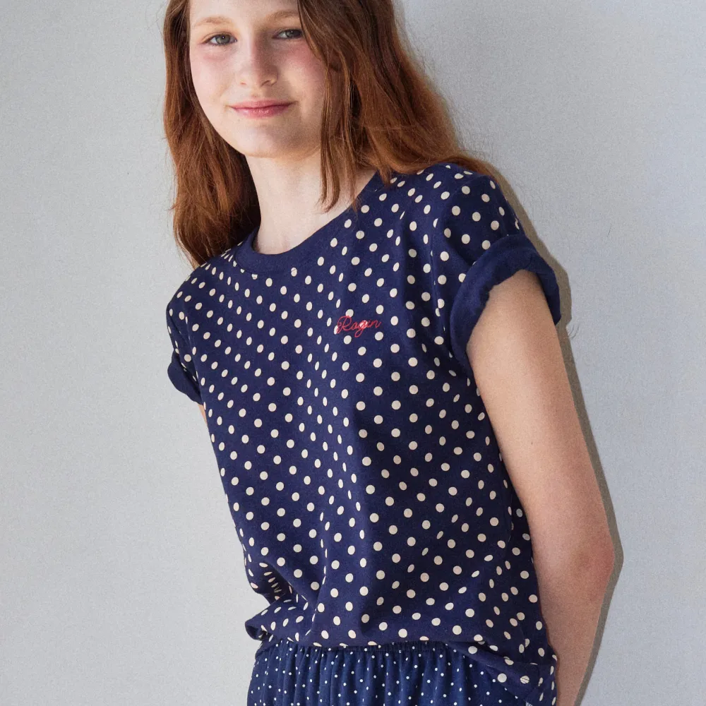 Logo Point Dotted T-shirt Navy - 감도 깊은 취향 셀렉트샵 29CM