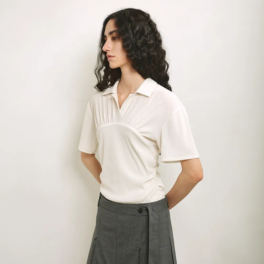 Ripple Collar T-Shirt _ Cream - 감도 깊은 취향 셀렉트샵 29CM