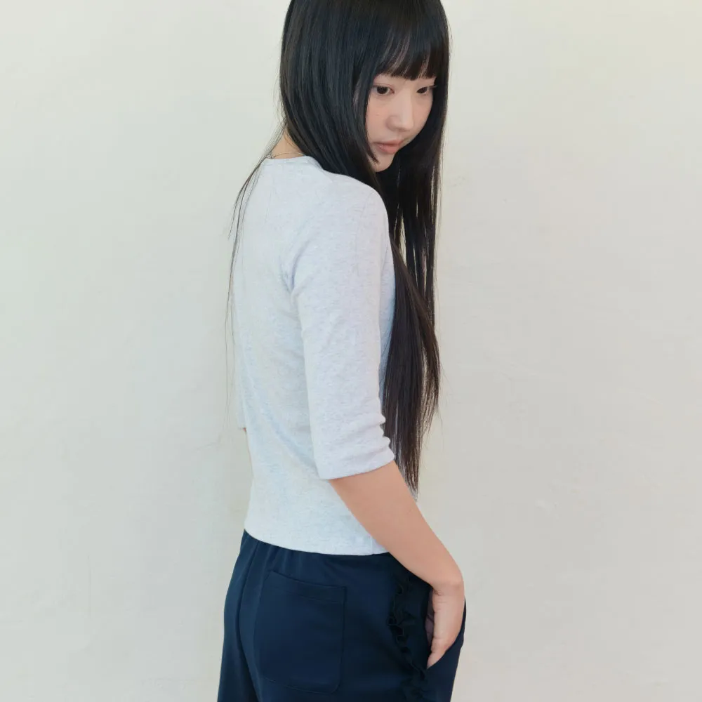 Simple Harf T-Shirt-Melange White - 감도 깊은 취향 셀렉트샵 29CM