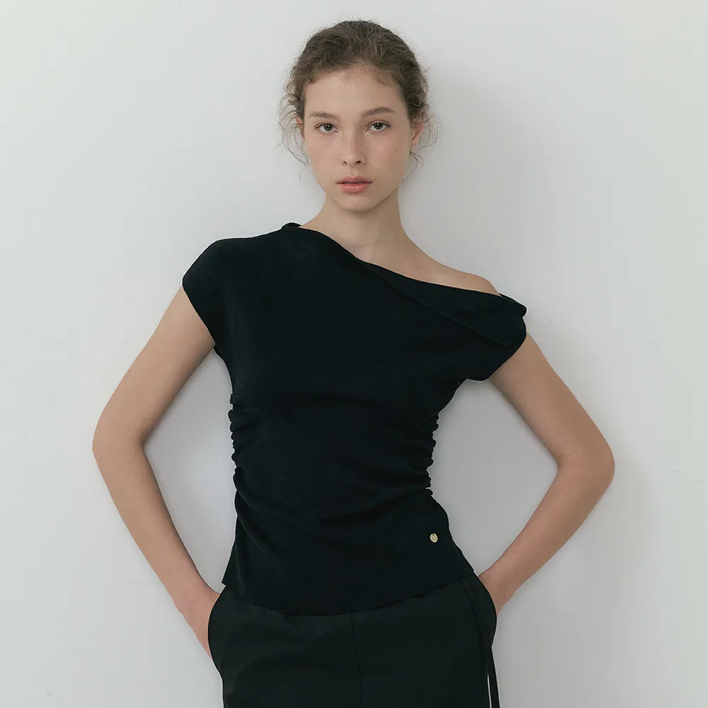 Shirring drop sleeveless knit (black) - 감도 깊은 취향 셀렉트샵 29CM