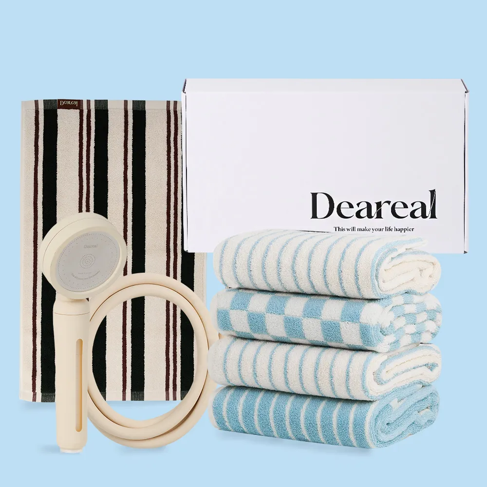 dear 욕실 데일리세트 (페이스타올4p + 샤워기 + 샤워호스) - 감도 깊은 취향 셀렉트샵 29CM