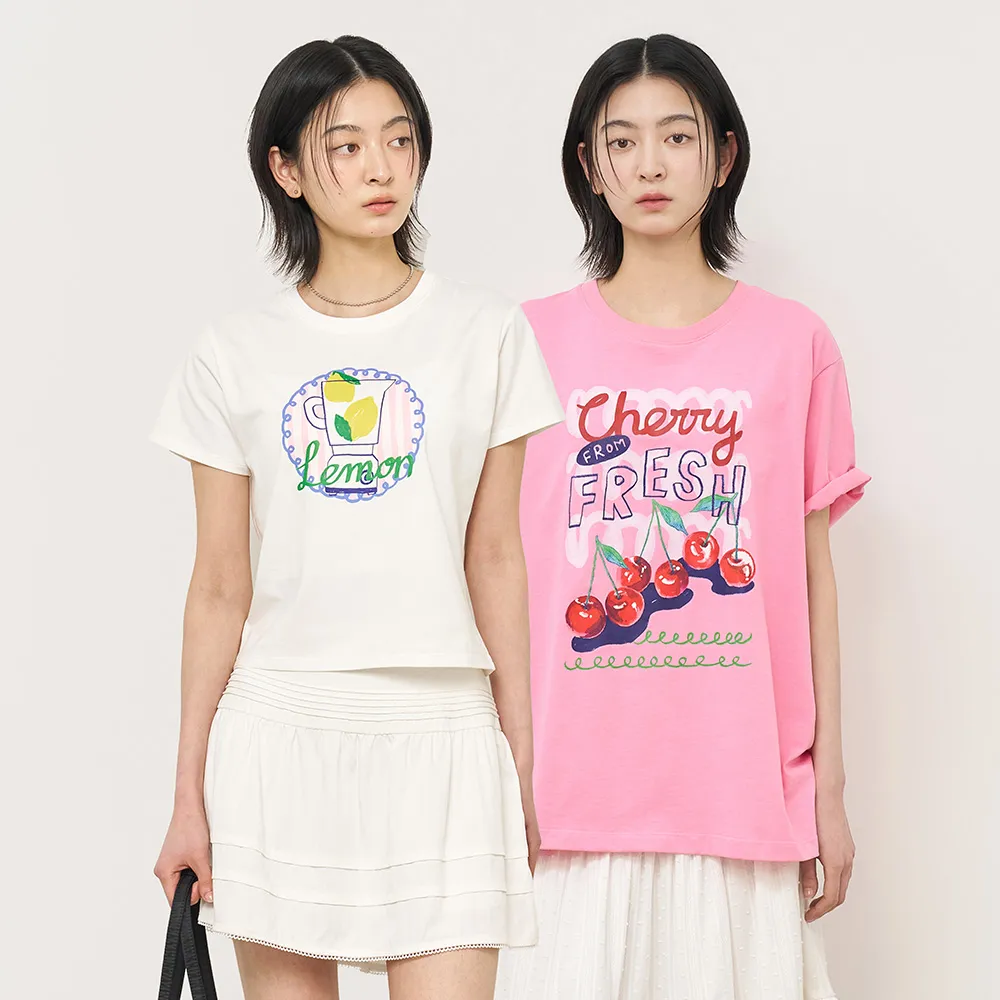 [1+1] WOMAN 후르츠 반팔티 2TYPE - 감도 깊은 취향 셀렉트샵 29CM