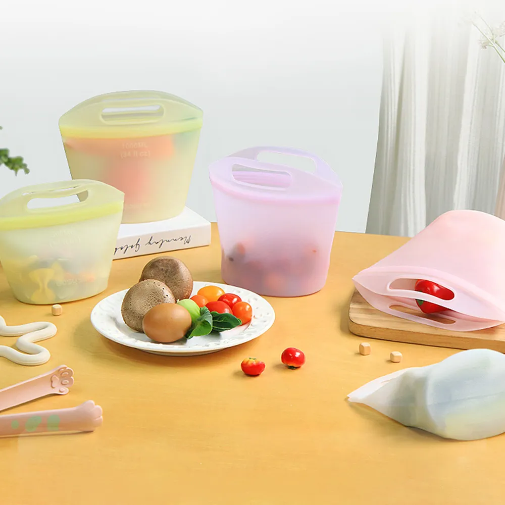 모코 손잡이 실리콘 지퍼백 500+1000+1500ml 세트 3p 4color 택1 - 감도 깊은 취향 셀렉트샵 29CM