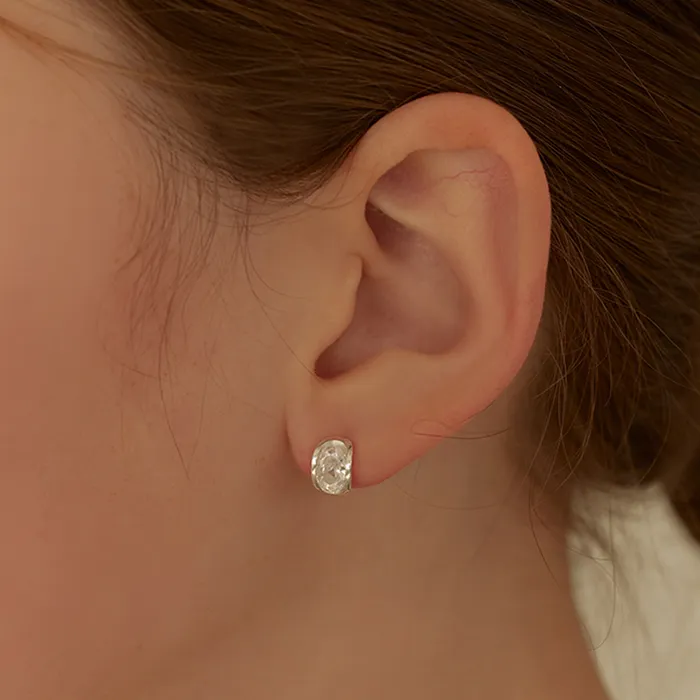 [Silver925] Oval Clear Hoop Earring - 감도 깊은 취향 셀렉트샵 29CM