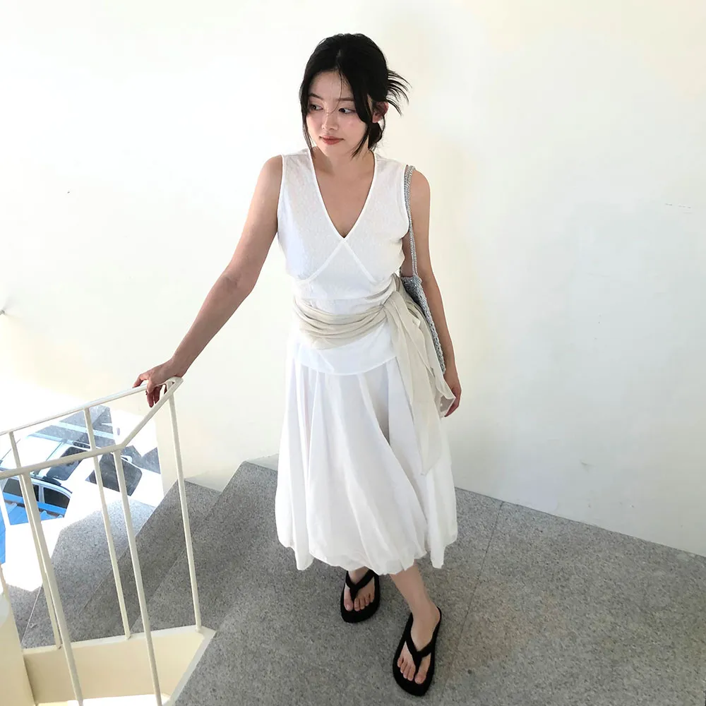 Balloon Banding Midi Skirt(White) - 감도 깊은 취향 셀렉트샵 29CM