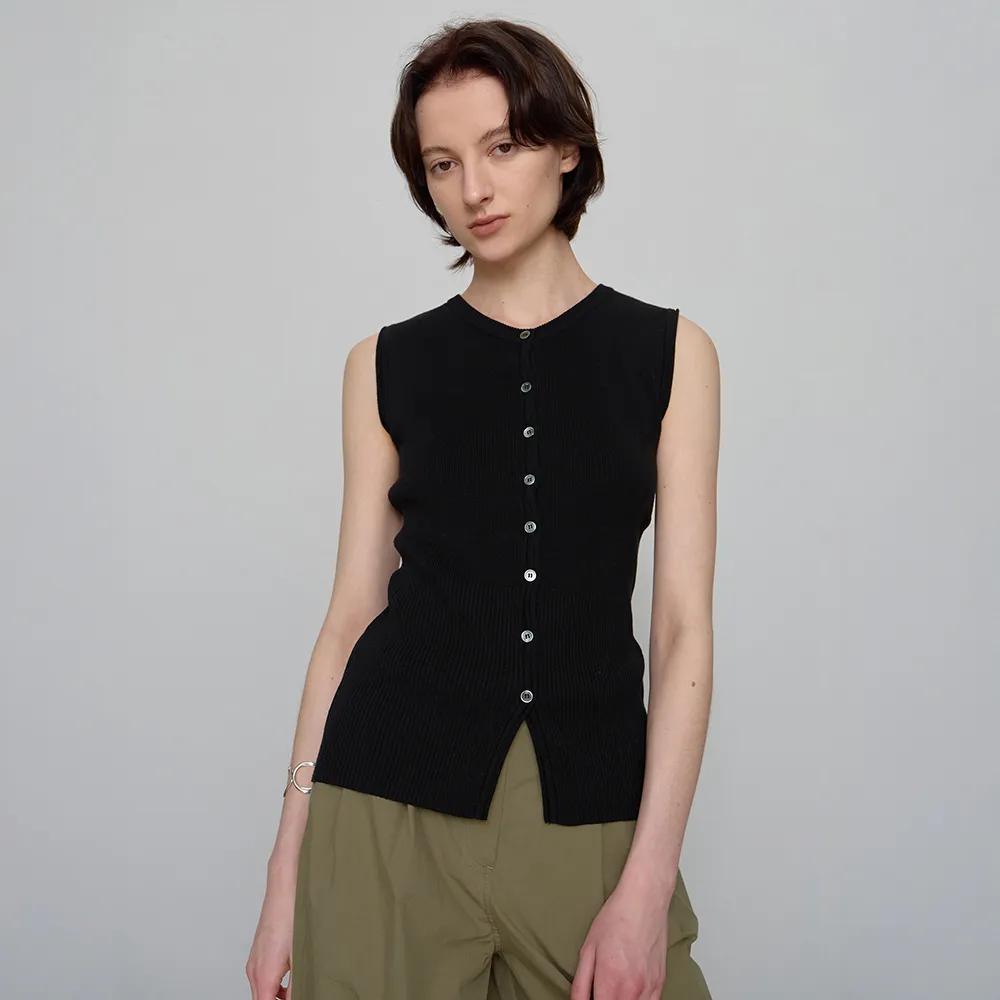 Cotton Line Knit Vest - Black - 감도 깊은 취향 셀렉트샵 29CM
