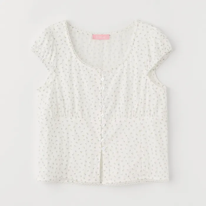 [29CM 단독] FLOWER PRINT BUTTON BLOUSE_WHITE - 감도 깊은 취향 셀렉트샵 29CM