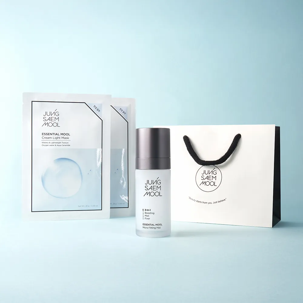 쇼핑백증정 정샘물 에센셜 물 마이크로 피팅 미스트 55ml 물크림라이트마스크2매 증정 감도 깊은 취향 셀렉트샵 29cm