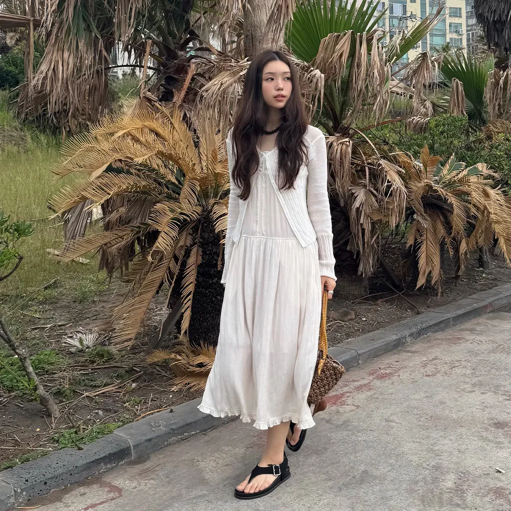 SATIN STRAP MIDI DRESS (CREAM) - 감도 깊은 취향 셀렉트샵 29CM