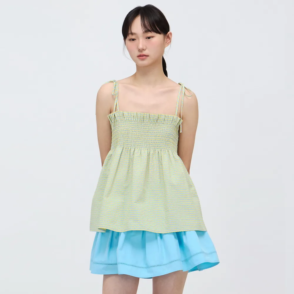 체크 스모킹 슬리브리스 블라우스 YE_C252MSC707 - 감도 깊은 취향 셀렉트샵 29CM