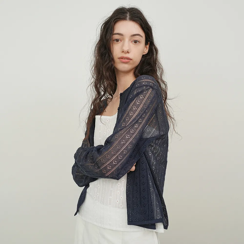 LACE KNIT CARDIGAN / NAVY - 감도 깊은 취향 셀렉트샵 29CM