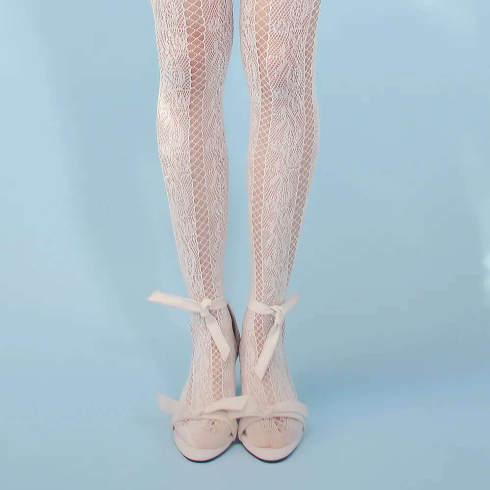 rose lace fishnet tights (ivory) - 감도 깊은 취향 셀렉트샵 29CM