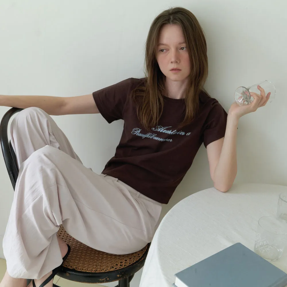 Cozy lettering basic t-shirt - Brown - 감도 깊은 취향 셀렉트샵 29CM