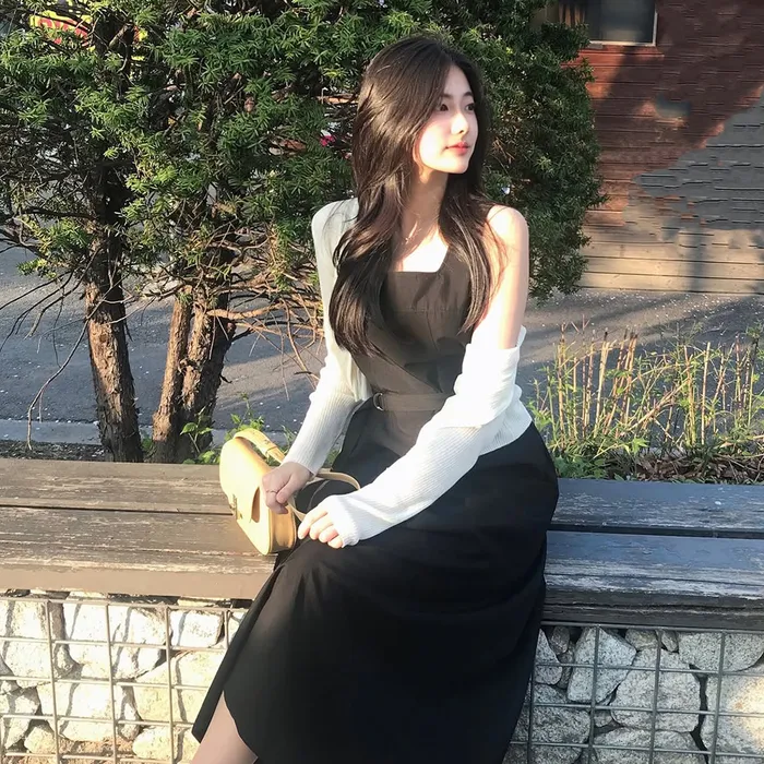 [가은PICK][W][COUTURE]슬리브리스 벨티드 블랙 원피스 MZOP3272 - 감도 깊은 취향 셀렉트샵 29CM