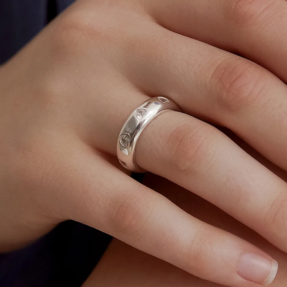 (SILVER925) Heart Dot Cubic Ring CR1820 - 감도 깊은 취향 셀렉트샵 29CM