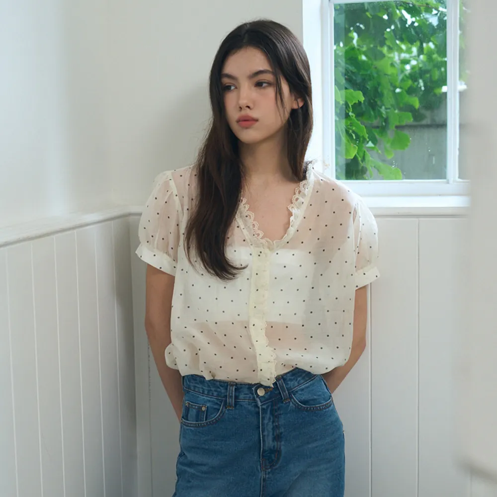 soft dot see-through blouse_ivory - 감도 깊은 취향 셀렉트샵 29CM