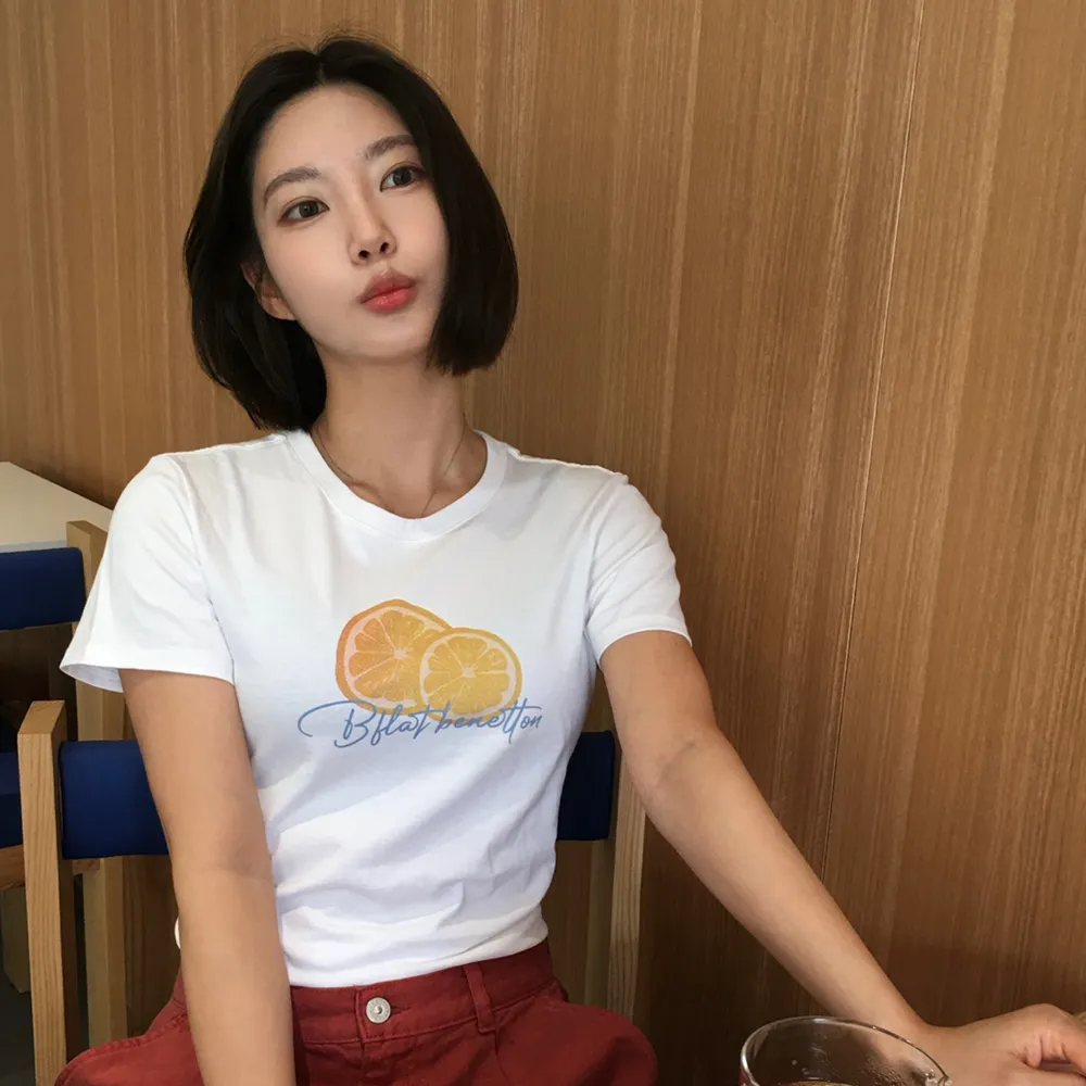 [박나언 PICK] 후르츠 크롭 반팔 티셔츠 (Yellow) - 감도 깊은 취향 셀렉트샵 29CM