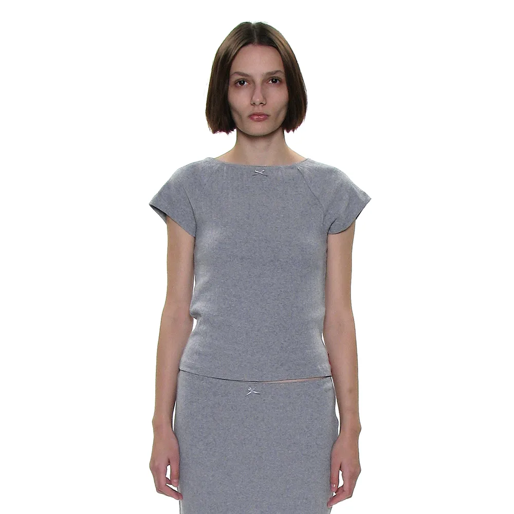 PWC LACE TRIM EYELET SHORT SLEEVE TEE_MELANGE - 감도 깊은 취향 셀렉트샵 29CM