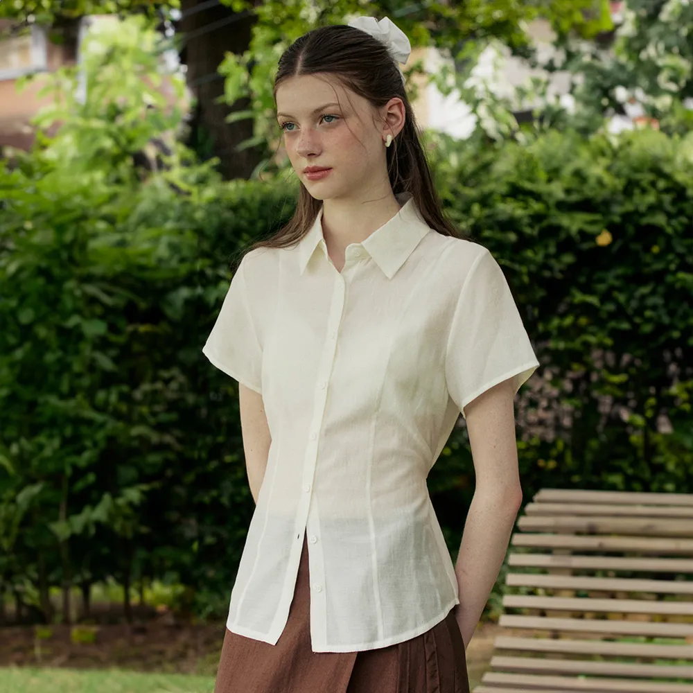 See through sheer belt shirt - ivory - 감도 깊은 취향 셀렉트샵 29CM