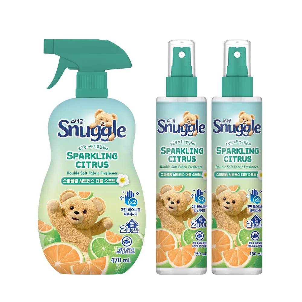 스너글 섬유탈취제 더블소프트 스파클링 시트러스 470ml + 섬유탈취제 스파클링 시트러스 150ml 2개 - 감도 깊은 취향 셀렉트샵 29CM