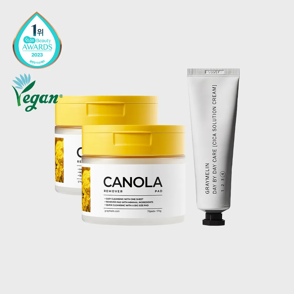 [29cm 단독][진정] 지울수록 진정되는 세트 (카놀라 클렌징 리무버패드70매 2개+시카솔루션크림50ml) - 감도 깊은 취향 셀렉트샵 29CM