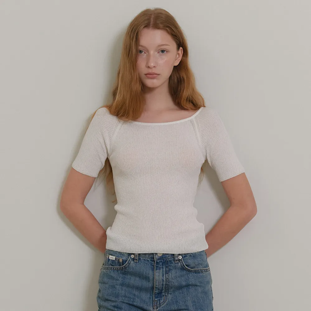 Square neck half knit top_ivory - 감도 깊은 취향 셀렉트샵 29CM