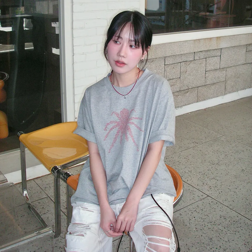 ASCII SPIDER T-SHIRT [MELANGE GREY] - 감도 깊은 취향 셀렉트샵 29CM