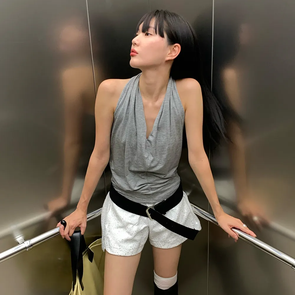 DRAPED HALTER TOP_MELANGE GREY - 감도 깊은 취향 셀렉트샵 29CM