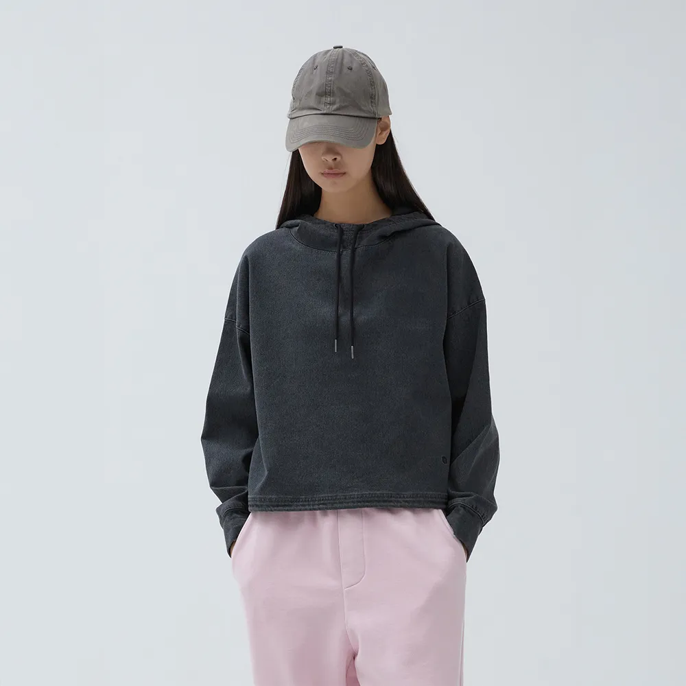 W 데님 스웻 후드 티셔츠 Black - 감도 깊은 취향 셀렉트샵 29CM