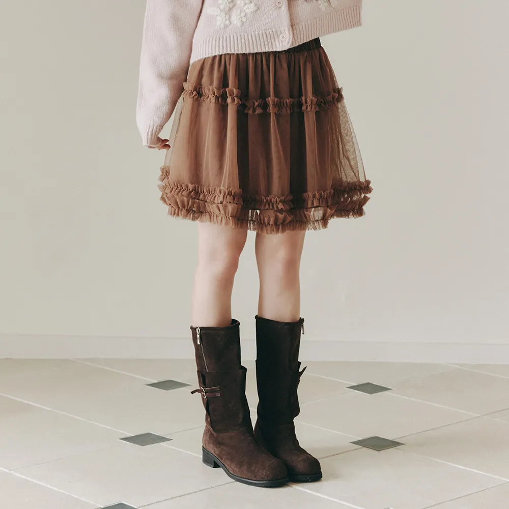 MESH FRILL TUTU SKIRT_BROWN - 감도 깊은 취향 셀렉트샵 29CM