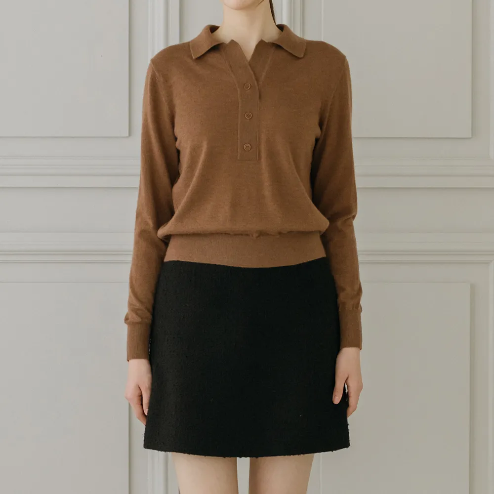 [25FW] FINE CASHMERE COLLAR TOP - CAMEL BROWN - 감도 깊은 취향 셀렉트샵 29CM