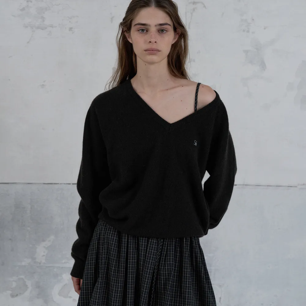 [3rd] Mild cashmere v-neck knit - dark khaki - 감도 깊은 취향 셀렉트샵 29CM