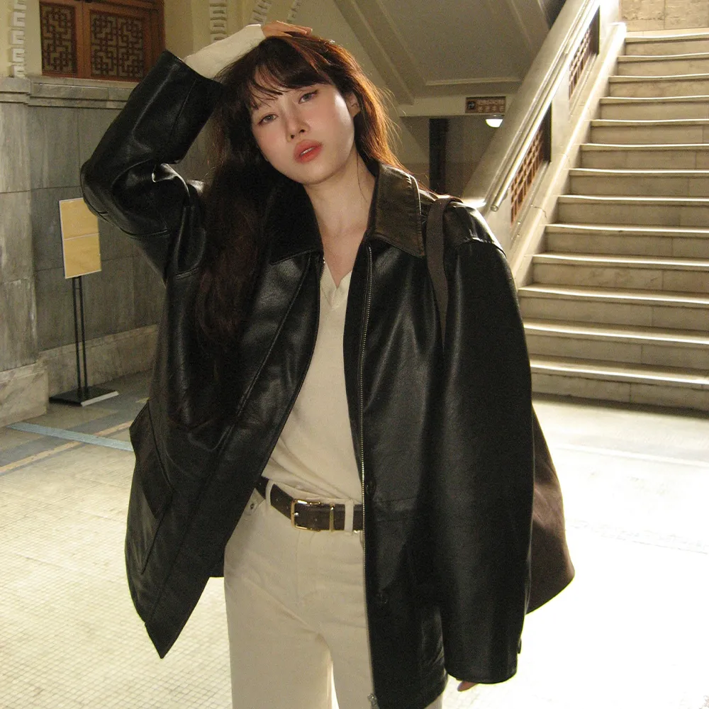 [유하착용]Vegan Leather Half Jacket[LMBEAU25JK5103]-Black - 감도 깊은 취향 셀렉트샵 29CM