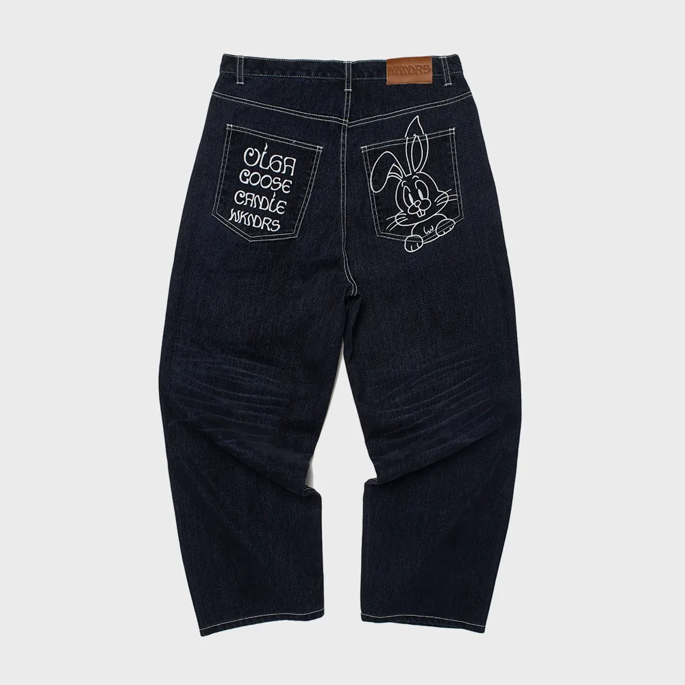 RABBIT VELVET DENIM PANTS (NAVY) - 감도 깊은 취향 셀렉트샵 29CM