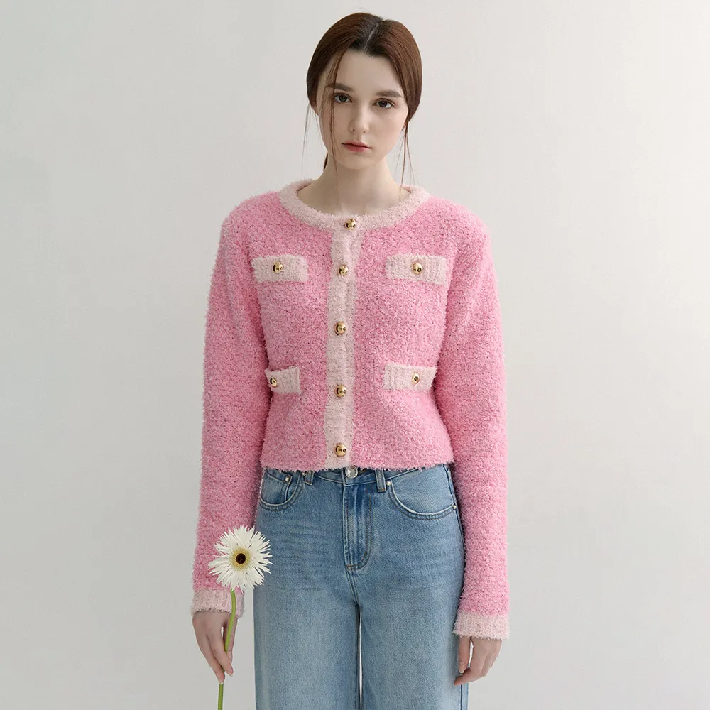 Boucle Bonbon Knit Cardigan (Pink) - 감도 깊은 취향 셀렉트샵 29CM
