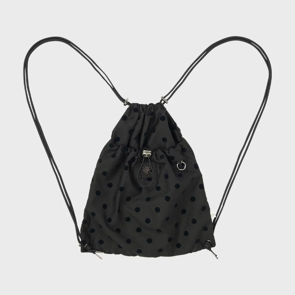 DD flocking dot gym sack string bag (BLACK) - 감도 깊은 취향 셀렉트샵 29CM