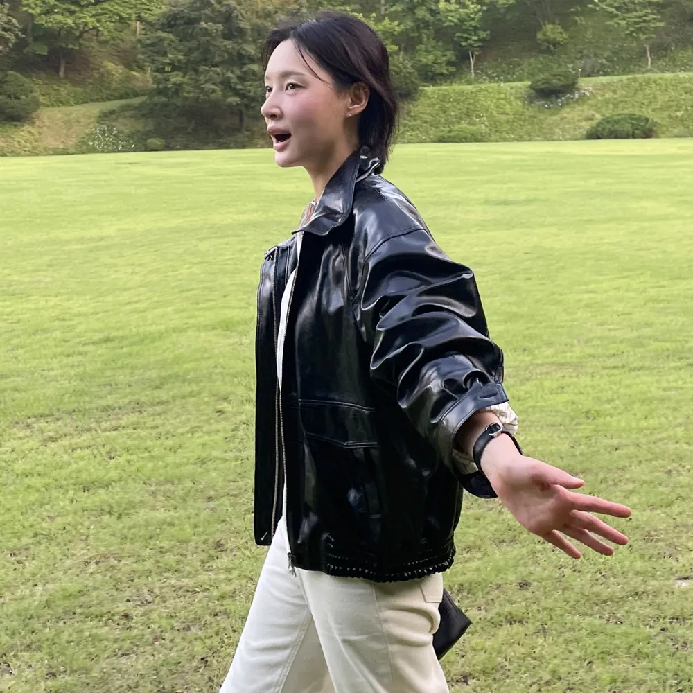 [김가을 PICK][29CM 단독]HIGH NECK LEATHER BLOUSON JUMPER - BLACK - 감도 깊은 취향 셀렉트샵 29CM