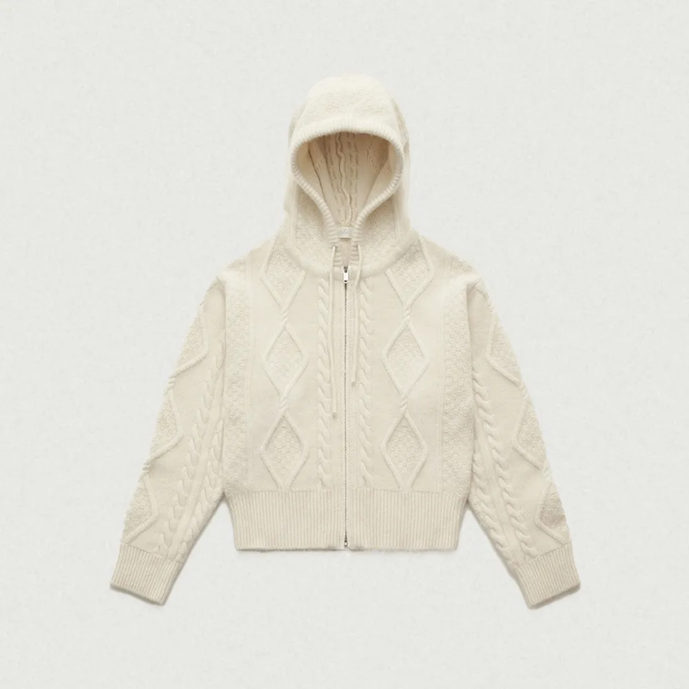 Cable Knit Zip-Up Hoodie_Ivory - 감도 깊은 취향 셀렉트샵 29CM