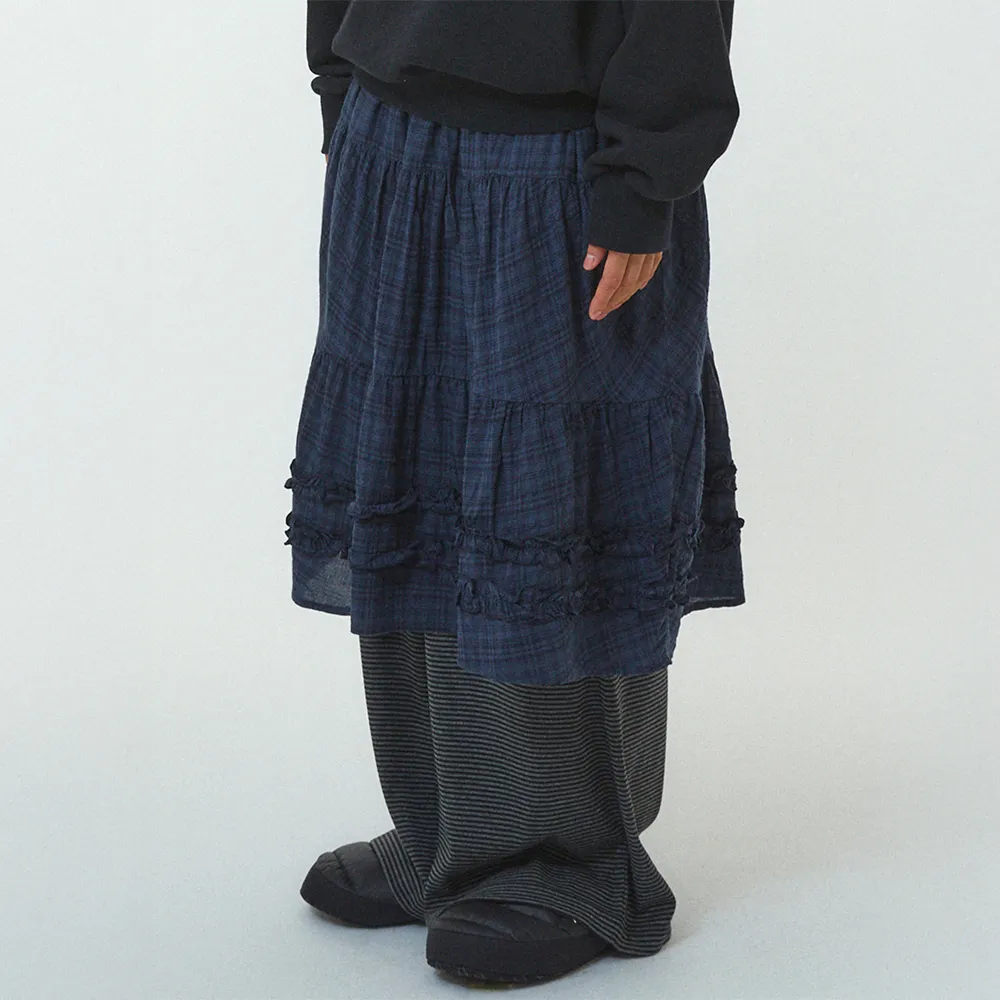 FRILL LINE SKIRT [NAVY] - 감도 깊은 취향 셀렉트샵 29CM
