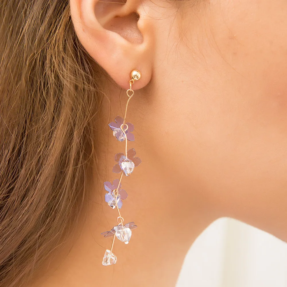 purple clear flowers drop earrings - 감도 깊은 취향 셀렉트샵 29CM
