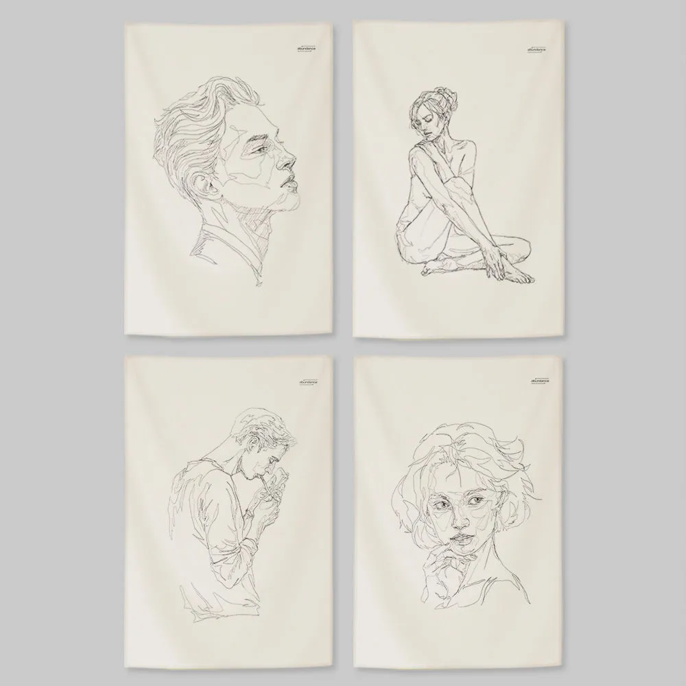 컨투어 드로잉 패브릭 포스터 가리개커튼 감도 깊은 취향 셀렉트샵 29cm