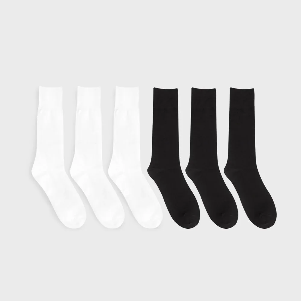 [6PACK] 1507 베이직 트라우져 하이 삭스 - 스노우 화이트/블랙 - 감도 깊은 취향 셀렉트샵 29CM