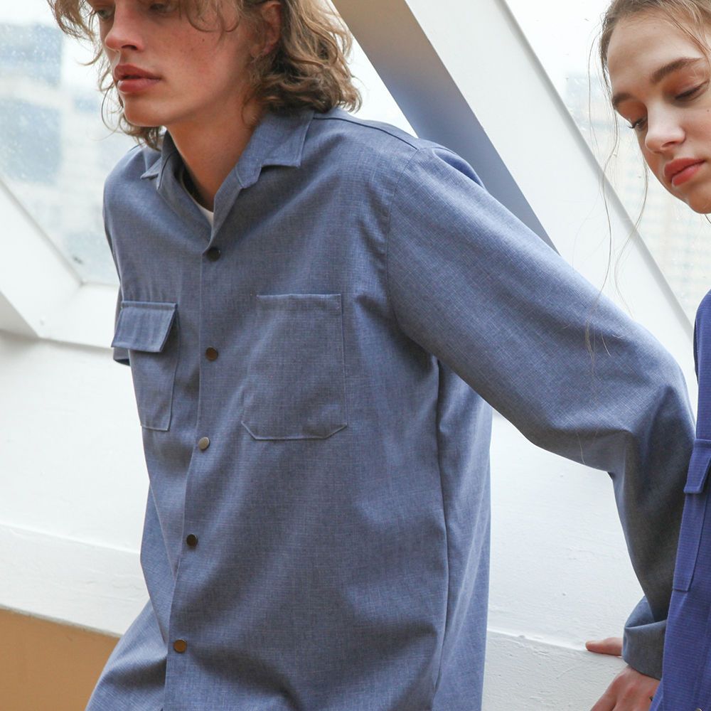 OVERSIZED STRING SHIRTS JACKET BLUE - 감도 깊은 취향 셀렉트샵 29CM