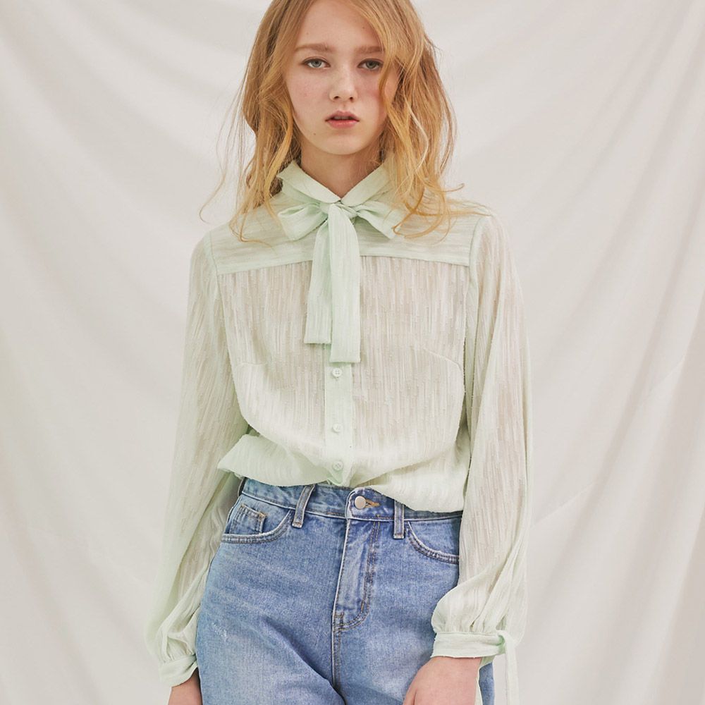 [에이핑크 정은지 착용] Back String Blouse_Mint - 감도 깊은 취향 셀렉트샵 29CM