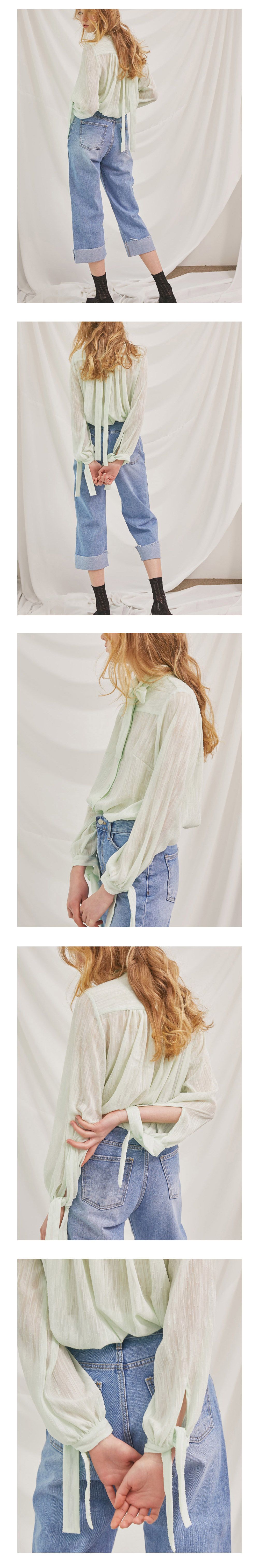 [에이핑크 정은지 착용] Back String Blouse_Mint - 감도 깊은 취향 셀렉트샵 29CM
