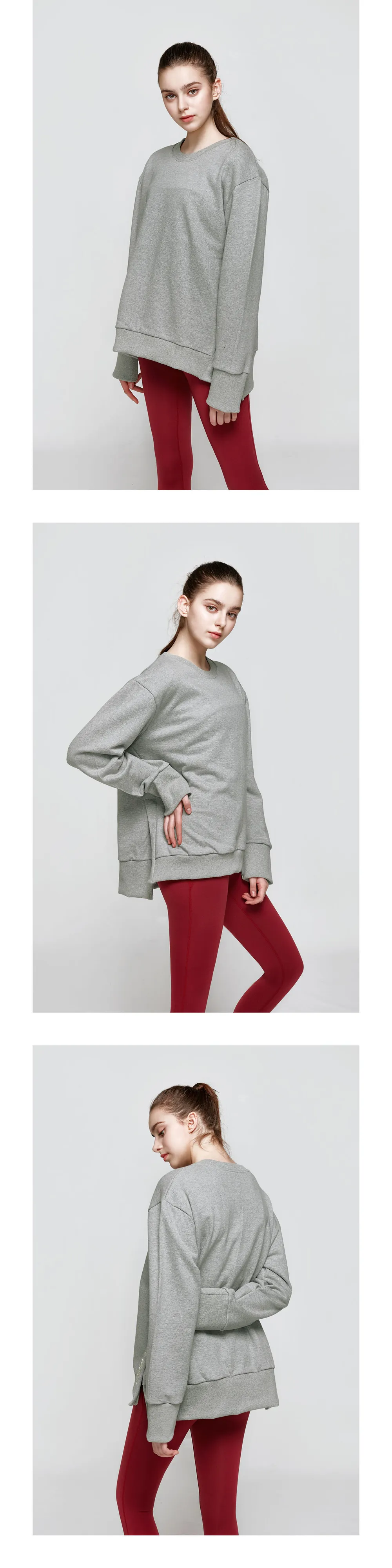 여성 요가복 DEVI-T0013-그레이 필라테스 맨투맨 긴팔 - 감도 깊은 취향 셀렉트샵 29CM